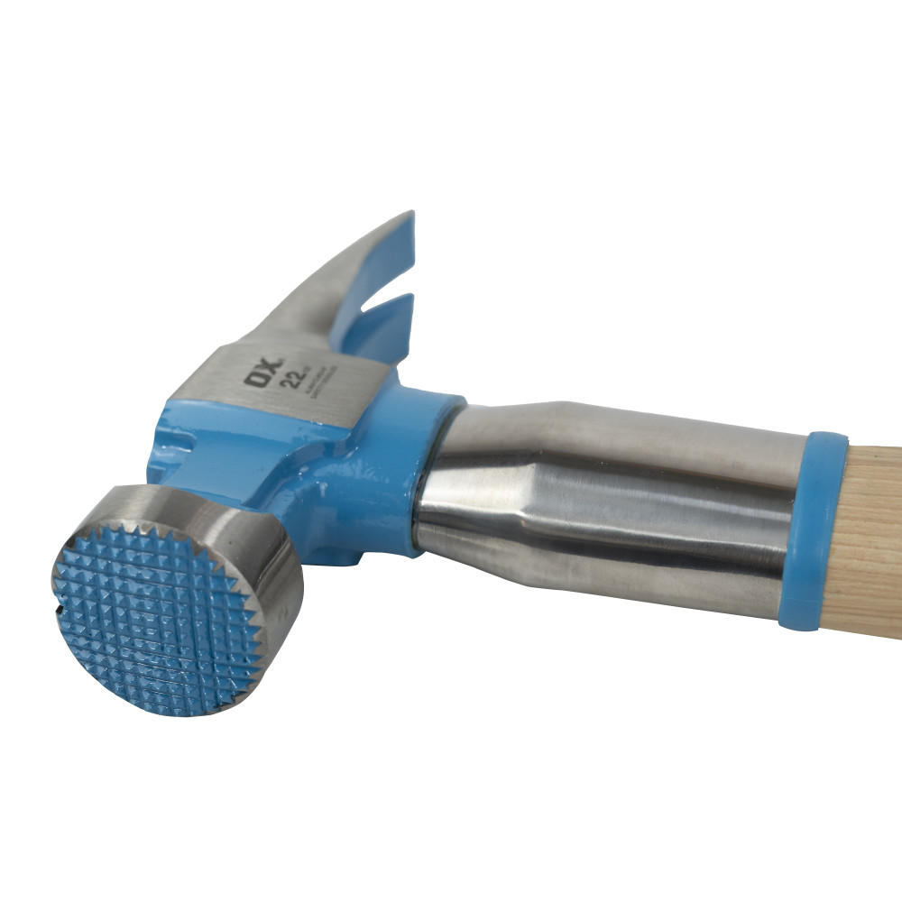 Pro 22-Ounce Milled Face Framing Hammer | Curved Hickory Handle w/ Steel Reinforcement - OX ...